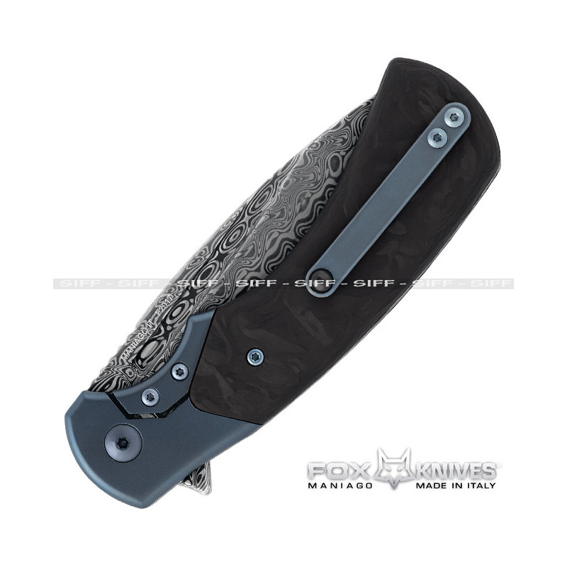 40° Anniversary FOX Knife Damasco chiudibile - Carbonio Hdl